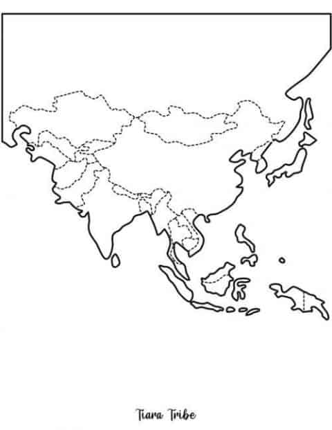 World Map Coloring Pages - Now With Continents - Tiara Tribe