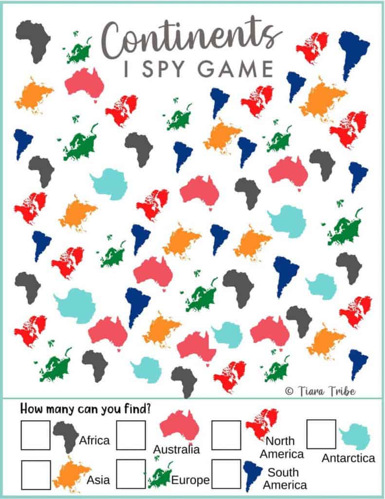 Continent I Spy Game - A Fun Geography Game For Young Kids