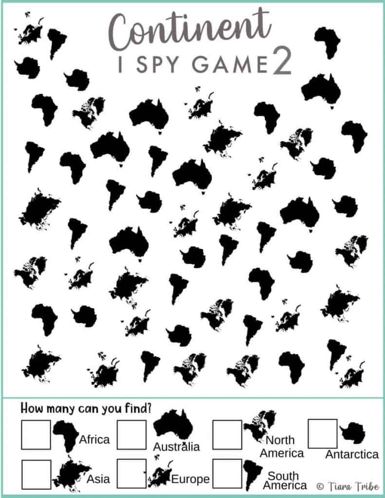 Continent I Spy Game - A Fun Geography Game For Young Kids