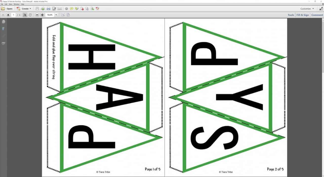 Easy St. Patrick's Day bunting decoration - Even the kids can make it!